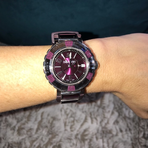 Swarovski | Jewelry | Swarovski Amethyst Watch | Poshmark